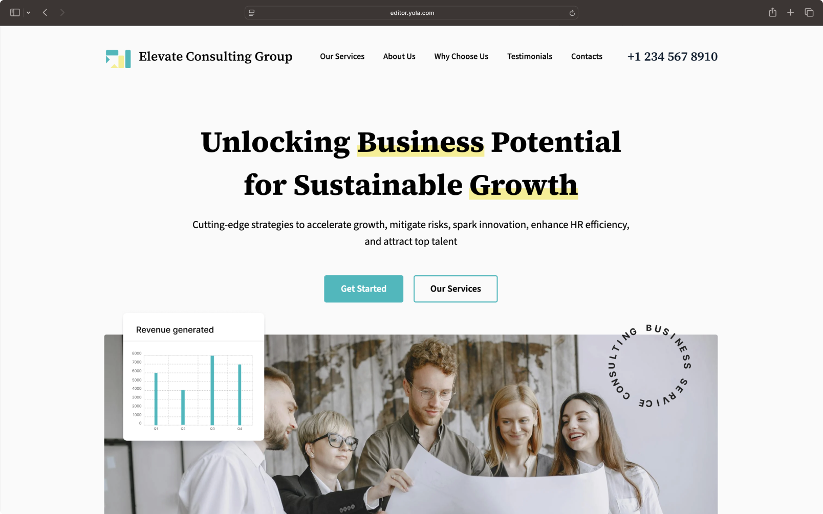 Drag and drop website builder